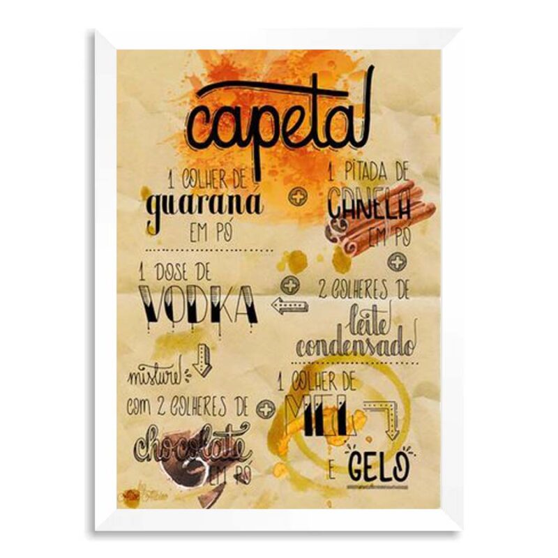 Quadro Receita de Bebida Capeta - Quadro Decoração